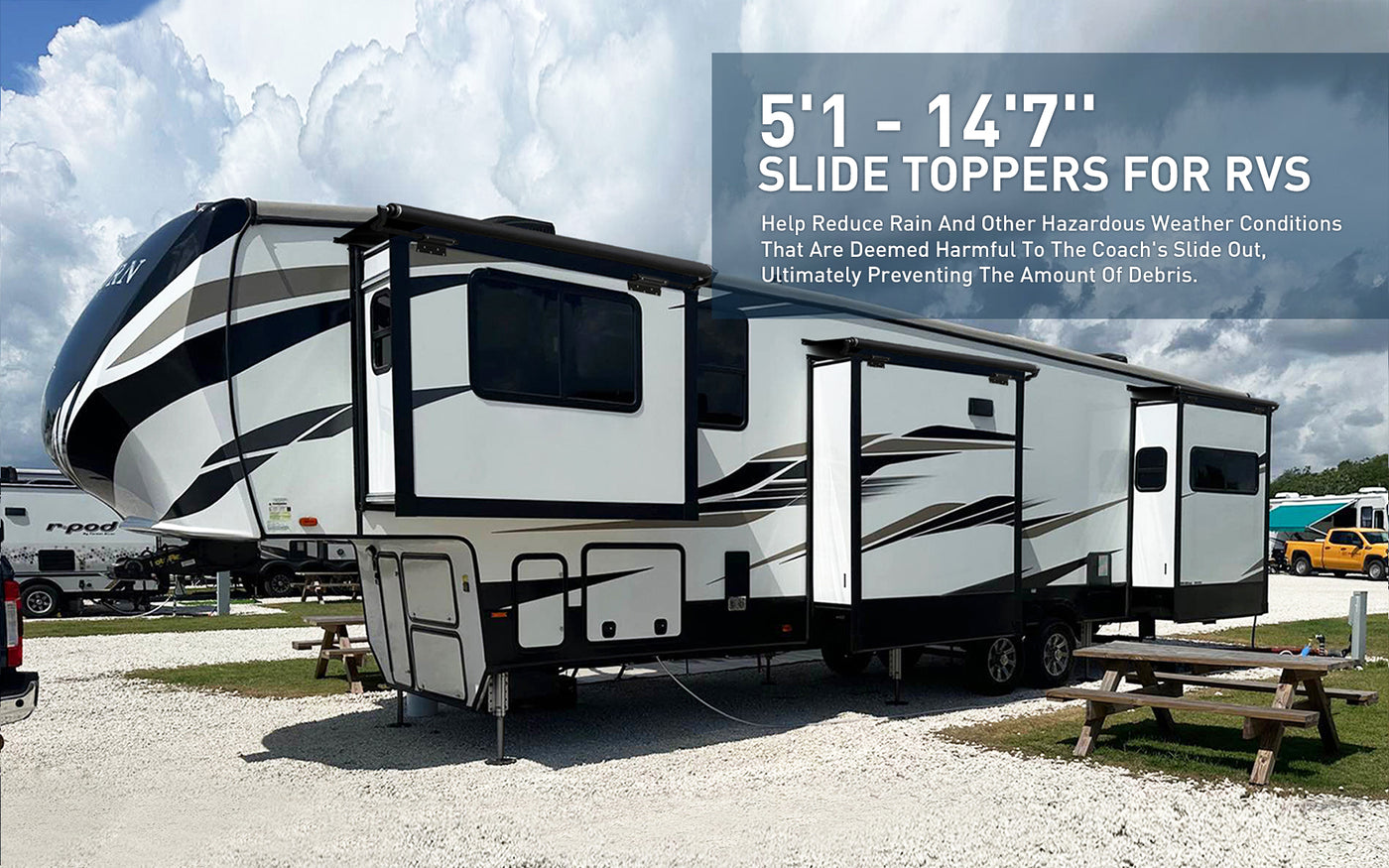 AWNLUX RV Slide Topper Awning - RV Slide Topper - 20 Size & 2 Color ...