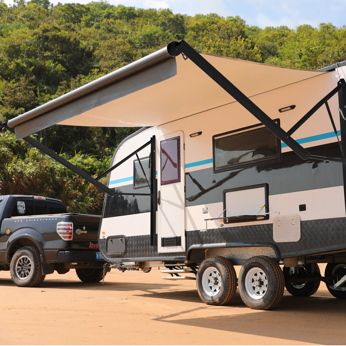 AWNLUX Electric RV Awning - RV Power Awning-14 Size & 8 Color Options